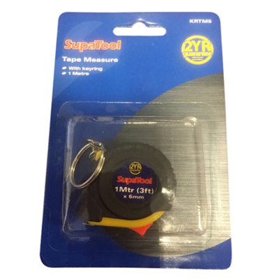 SupaTool Mini Keyring Tape Measure Black (One Size)