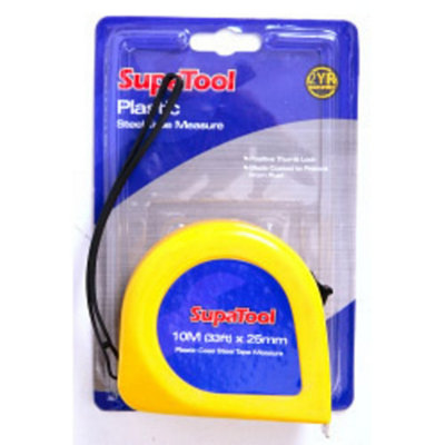 SupaTool Plastic Tape Measure Yellow/Blue (10m x 25mm)