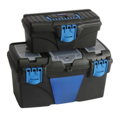 SupaTool Tool Box (Pack of 2) Black/Blue (One Size)
