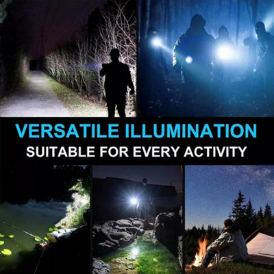 Super Bright Flashlight LED Powerful Rechargeable Torch Zoomable