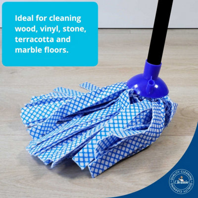 Super Dirt pick up Absorbent,Chequered Strip Mop - White and Blue ...