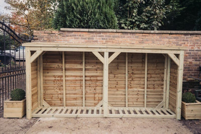 Super Heavy Duty Log Store - Timber - L60 x W360 x H180 cm - Minimal ...