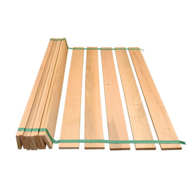 Super King 6ft 1825mm Hardwood Alder Bed Slats Set -Superior 13 Slat Set