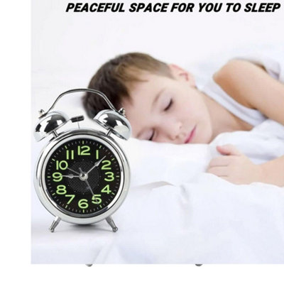 Super Loud Double Bell Alarm Clock With Night Light for Heavy Sleepers ...