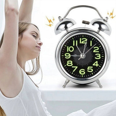 Super Loud Double Bell Alarm Clock With Night Light for Heavy Sleepers ...