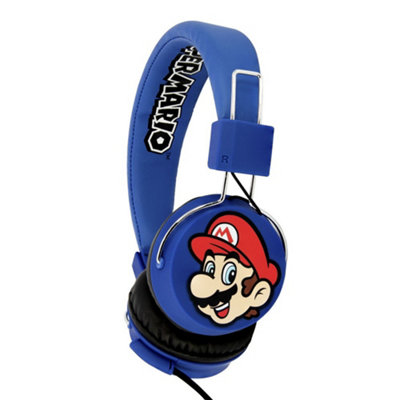 Super Mario Childrens/Kids Premium Mario & Luigi On-Ear Headphones Blue ...