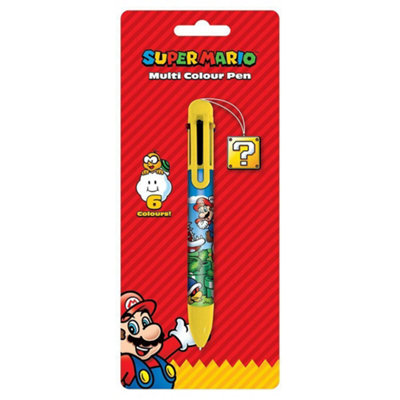 Super Mario Colour Block Pen Yellow/Blue/Green (One Size)