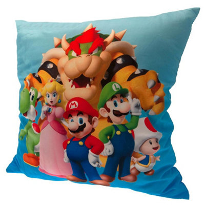 Super Mario Group Shot Filled Cushion Multicoloured (One Size) | DIY at B&Q