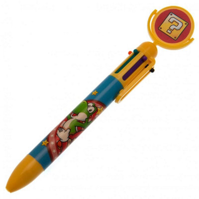 Super Mario Retractable Pen Yellow/Blue/Red (One Size)