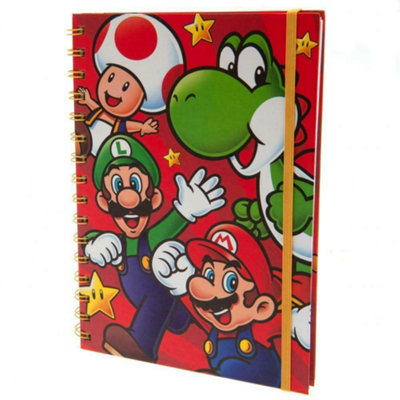 Super Mario Run A5 Wirebound Notebook Red/Multicoloured (A5) | DIY at B&Q
