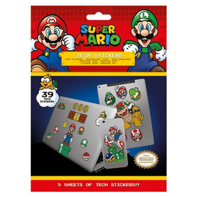 Super Mario Tech Stickers Multicoloured (One Size)