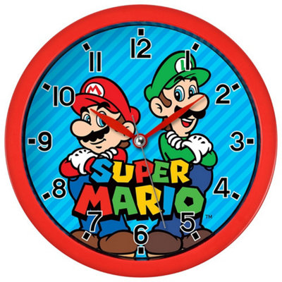 Super Mario Wall Clock Blue/Red/Green (One Size) | DIY at B&Q