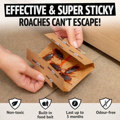 Super Ninja Cockroaches Killer - 12 Traps - Highly Effective Ecological ...