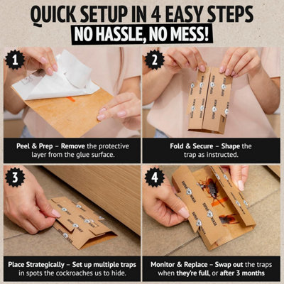 Super Ninja Cockroaches Killer - 12 Traps - Highly Effective Ecological ...