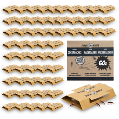 Super Ninja Cockroaches Killer - 60 Traps - Highly Effective Ecological ...