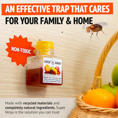 Super Ninja Fruit Fly Trap - 4 Traps - Highly Effective Ecological ...