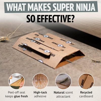 Super Ninja Silverfish Trap - 10 Pack - Ecological Silverfish Killer ...