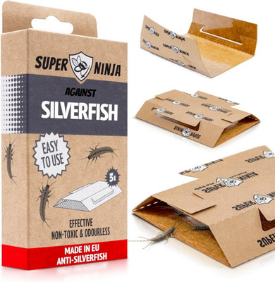 Super Ninja Silverfish Trap - 3 Pack - Ecological Silverfish Killer ...