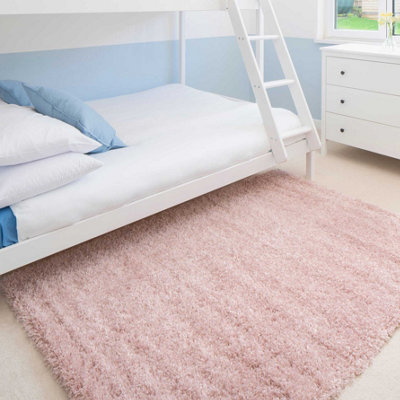Super Soft Blush Pink Shaggy Area Rug 120x170cm