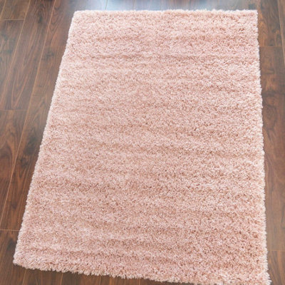 Super Soft Blush Pink Shaggy Area Rug 120x170cm