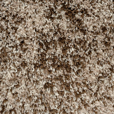Super Soft Mottled Tonal Brown & Beige Shaggy Area Rug 120x170cm
