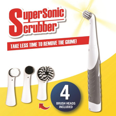 Super Sonic Scrubber - Battery Powered Bathroom or Kitchen Cleaning ...