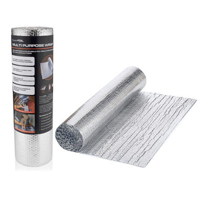 SuperFOIL Bubble Wrap Insulation Roll Loft Roof Shed Insulation 7.5 x 0.6m