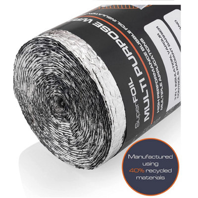 SuperFOIL Bubble Wrap Insulation Roll Loft Roof Shed Insulation 7.5 x 0.6m