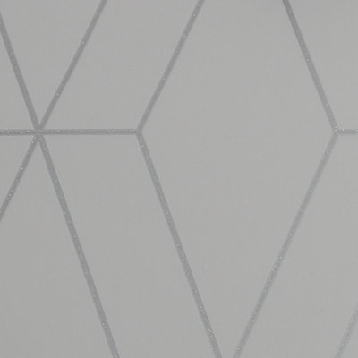 Superfresco Diamond Geometric Grey / Silver Wallpaper