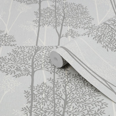 Superfresco Easy Eternal Tree Grey / White Wallpaper