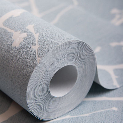 Superfresco Easy Innocence Floral Metallic Duck Egg Blue Wallpaper