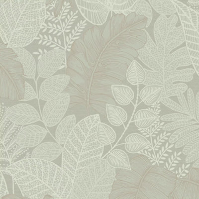 Superfresco Easy Scattered Leaves Sage Green Leaves Wallpaper