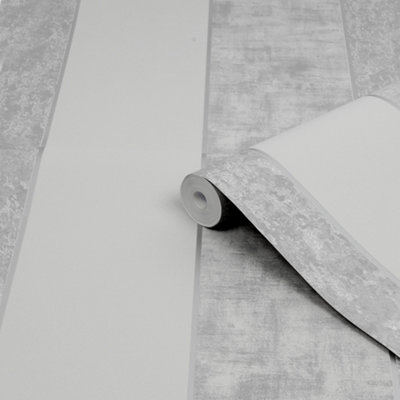 Superfresco Milan Suede Effect Striped Grey Wallpaper