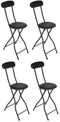 SuperGift.com 4x Round Compact Padded Folding High Back Stools Chair ...