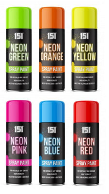 SuperGift.com 6 Cans Of Fluorescent Neon Spray Can Paint 400ML Graffiti ...