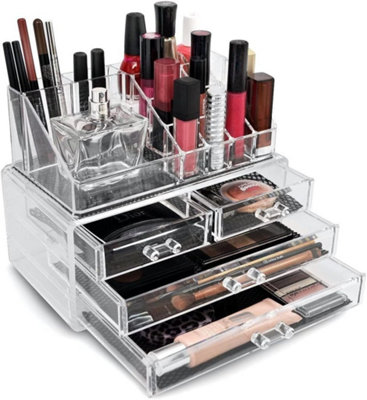 SuperGift.com Cosmetic Organiser 4 Drawers, Makeup Organiser, Cosmetics ...