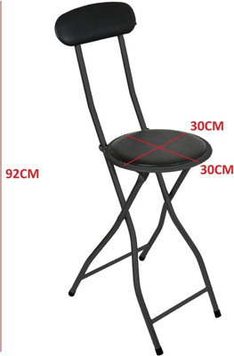 SuperGift.com Round Compact Padded Folding High Back Stools Chair Back ...