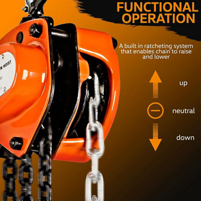 SuperHandy Chain Block Hoist Come Along 1 TON 2200LBS Capacity 10FT ...
