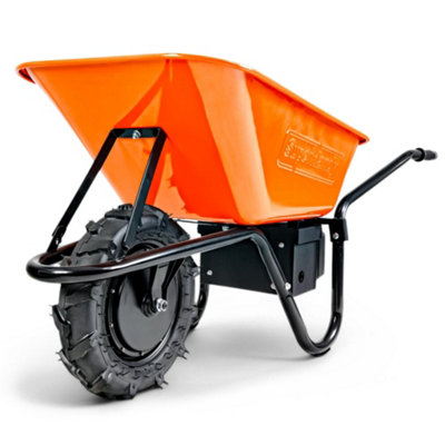 Superhandy Cordless Electric Wheelbarrow 75L Tub 150kg Capacity 500W ...