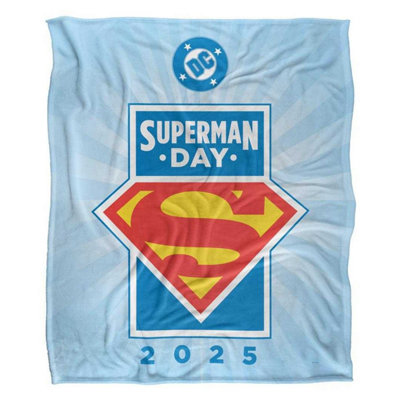 Superman Superman Day 2025 Silky Logo Supersoft Blanket Blue/Red (One Size)