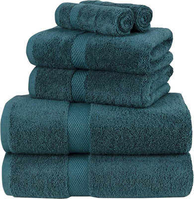 Supersoft 550gsm 100% Pure Cotton 6PC Towel Bale Set, Bath, hand ...