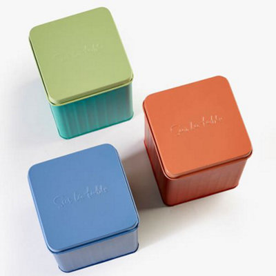 Sur La Table Colour Me Happy Set Of 3 Storage Tins