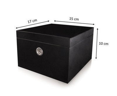 surebox Small Lock Box - Bamboo - Lock & Key - Secure Home Storage - Black