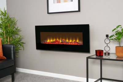 Sureflame WM-9331 Electric Wall Mounted Fire with Remote in Black, 42 Inch