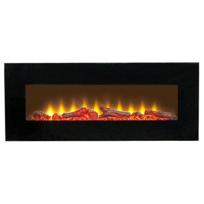 Sureflame WM-9331 Electric Wall Mounted Fire with Remote in Black, 42 ...