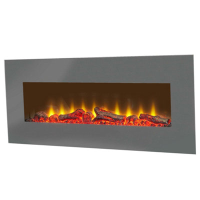 Sureflame WM-9505 Electric Wall Mounted Fire with Remote in Grey, 42 Inch