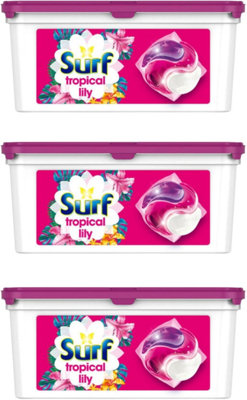 Surf 3-in-1 Tropical Lily Washing Capsules 27 washes (3 Pack)