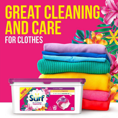 Surf 3-in-1 Washing Capsules Tropical Lily, with Natural Essential Oil ...