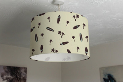 Surf Board & Palm Silhouettes (Ceiling & Lamp Shade) / 45cm x 26cm ...