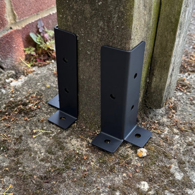 Surface Mounted Fence Post Support Brackets for Hard Ground (Pack of 8)
